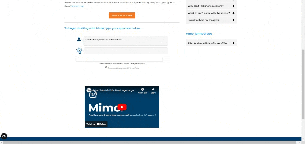 Getting to Know Mimo, ISA's Large Language Model Trained on ISA Content
